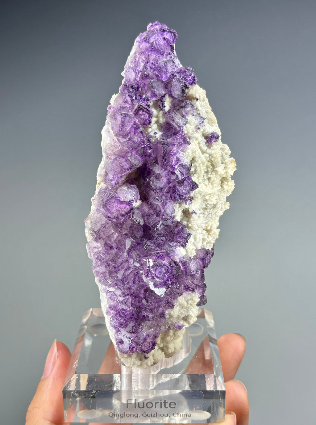 Purple Flourite Raw Mineral Specimen with QR Code Formations from Guiz ...
